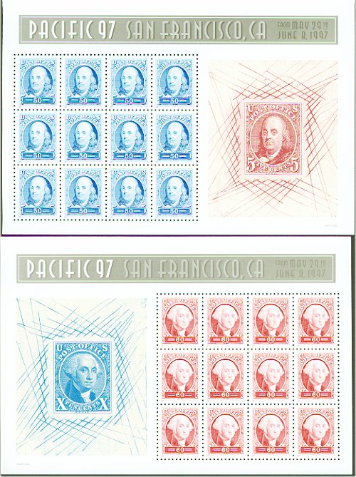#3139 & 3140 PACIFIC 97 Souvenir Sheets | Dennis R. Abel - Stamps for ...