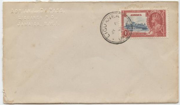 Embossed Cover, Jamaica | Dennis R. Abel - Stamps for Collectors, LLC